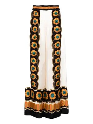 LA DOUBLEJ La DoubleJ Daisy Chain Silk Palazzo Pants