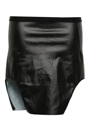 Rick Owens Coated Mini Skirt - Black