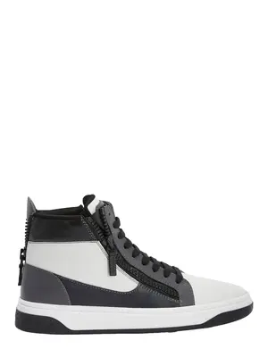 GIUSEPPE ZANOTTI Leather High-top Sneakers - Black