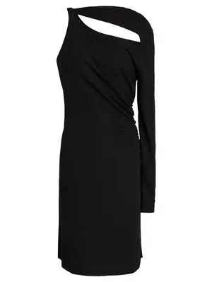 Victoria Beckham One-sleeve Cutout Mini Dress - Black