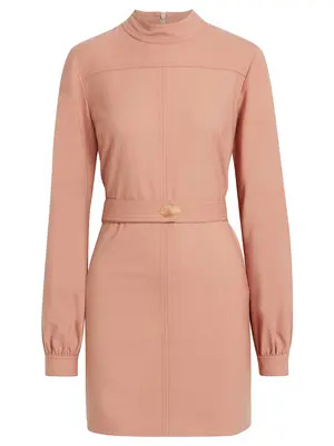 Victoria Beckham Belted Twill Mini Dress - Antique Rose