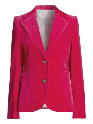 Victoria Beckham Cotton-blend Velvet Blazer - Fuchsia