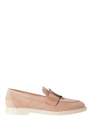 ROGER VIVIER Embellished Suede Loafers - Neutrals