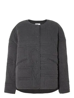 TOTEME Quilted Padded Bamboo Lyocell And Cotton-blend Jersey Jacket - Gray