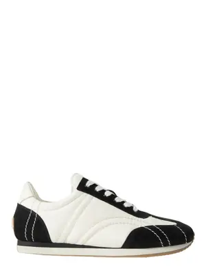 TOTEME Sport Leather-trimmed Sneakers - Black
