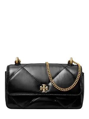 Tory Burch Kira Mini Quilted Leather Crossbody Bag - Black