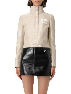 COURREGES Slim Fit Cropped Jacket - Grey