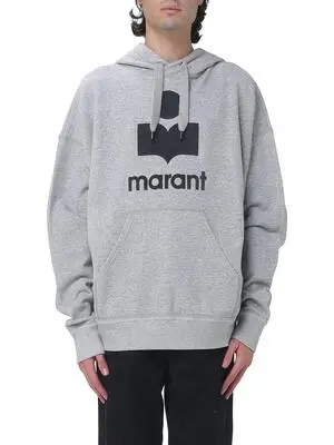 Isabel Marant Étoile Relaxed Fit Hoodie In Cotton With Contrast Logo - Grey