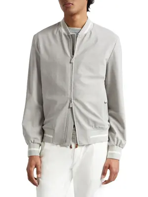 ELEVENTY Eleventy Stretch Wool Bomber Jacket