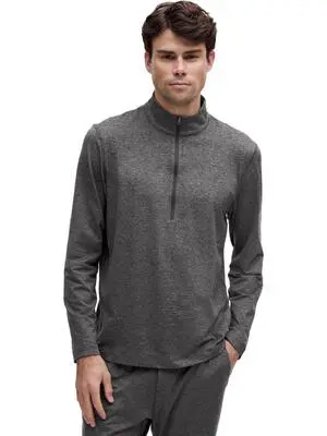 Lululemon Soft Jersey Half Zip Heathered Black/heathered Graphite Grey