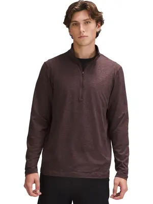 Lululemon Soft Jersey Half Zip Heathered Dark Espresso/heathered Espresso