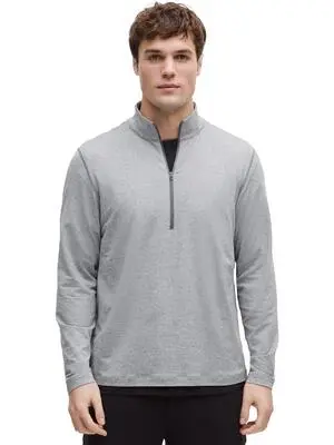 Lululemon Soft Jersey Half Zip Heathered Grey Oasis/heathered Nova White