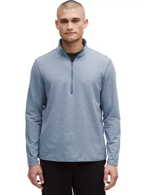 Lululemon Soft Jersey Half Zip Heathered Oasis Blue/heathered Chambray