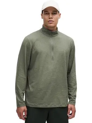 Lululemon Soft Jersey Half Zip Heathered Palm Deco/heathered Bay Leaf