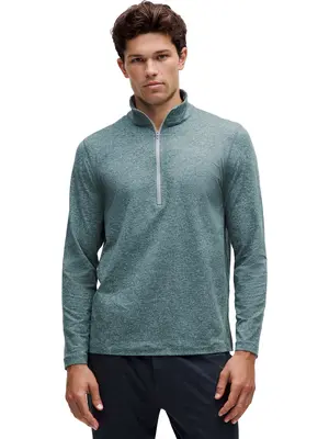 Lululemon Soft Jersey Half Zip Heathered Warp Teal/heathered Jade Grey