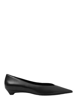 Cos Pointed Leather Kitten-Heel Pumps Black