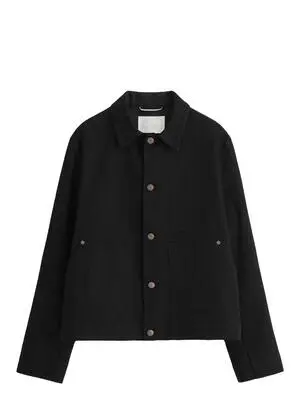 Cos Relaxed Fit Denim Jacket - Black