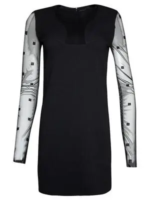 Givenchy 4g Sheer Panel Mini Dress - Black