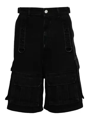Vetements High-rise Denim Cargo Shorts - Black
