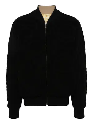 Versace Baroque-pattern Reversible Bomber Jacket - Black