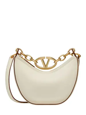 Valentino Garavani Mini Vlogo Moon Hobo Bag - Neutrals