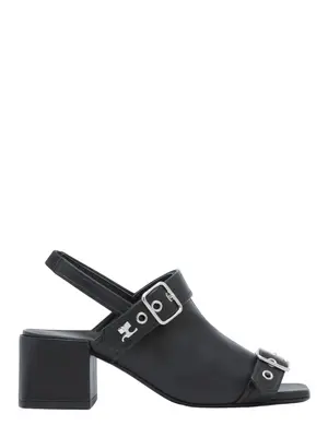 COURREGES Gogo 70mm Leather Sandals - Black