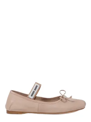 Miu Miu Leather Ballerina Shoes - Pink