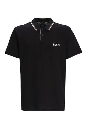 BOSS Paddy Curved Polo Shirt Black