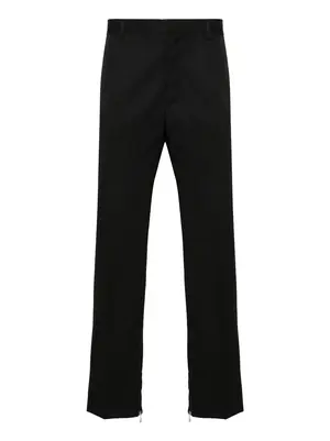 Off-White Logo-embroidered Slim-fit Trousers - Black