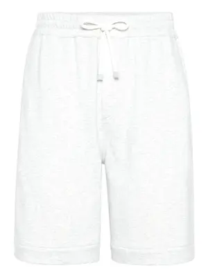 Brunello Cucinelli Drawstring-waist Jersey Track Shorts - Grey