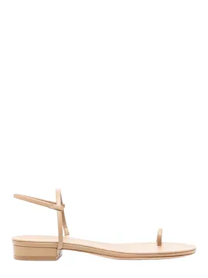 Studio Amelia Edith Leather Flat Sandals - Neutrals