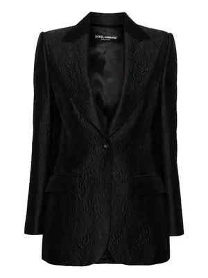 Dolce & Gabbana Floral-jacquard Blazer - Black