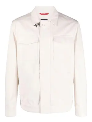 FAY Gancini Buckle Cotton Trucker Jacket - Neutrals