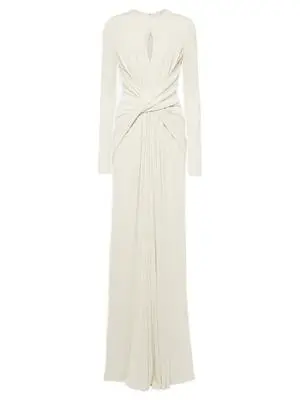 Elie Saab Gathered Cutout Gown - White