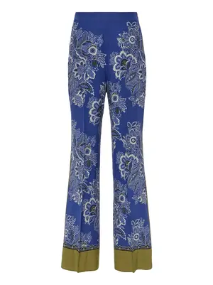 Etro Paisley High-rise Wide-leg Pants - Blue