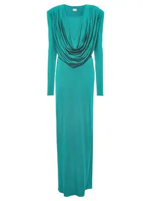 Magda Butrym Draped Jersey Maxi Dress - Green