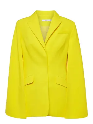 Safiyaa Hadley Caped Crêpe Blazer - Yellow