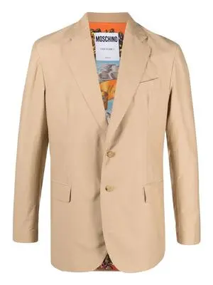 Moschino Single-breasted Cotton-blend Blazer - Neutrals