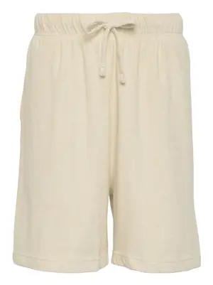 Burberry Logo Cotton Shorts - Beige