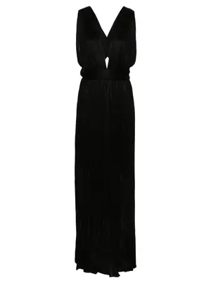 MARIA LUCIA HOHAN Kim Plissé Maxi Dress - Black