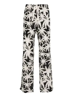 Palm Angels Palm-tree Print Loose Trousers - Black