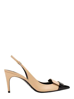 SERGIO ROSSI Sr1 75mm Slingback Leather Pumps - Neutrals