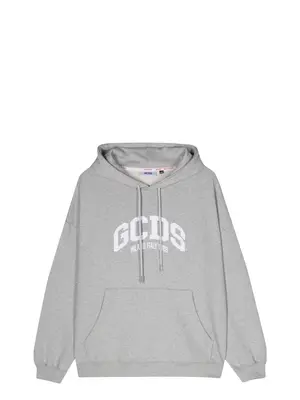 Gcds Logo-embroidered Hoodie - Grey