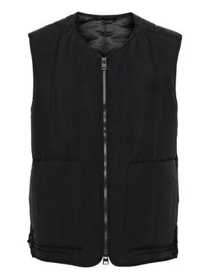 Hugo Logo-appliqué Quilted Gilet - Black