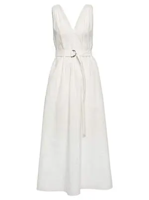 Brunello Cucinelli Pleated Maxi Dress - White