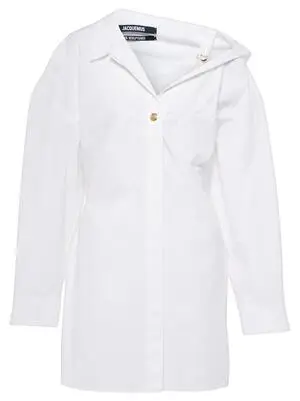 Jacquemus La Mini Robe Chemise Cotton Shirt Dress - White