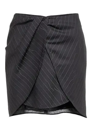 Off-White Pinstripe Wool Blend Miniskirt - Grey