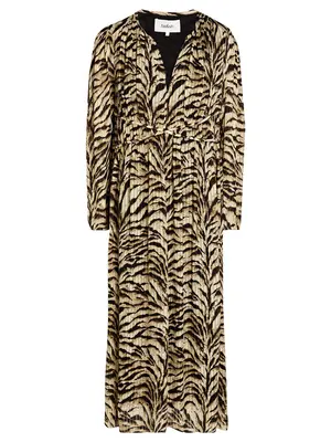 Ba&sh Imany Tiger-print Jacquard Midi Dress - Animal Print