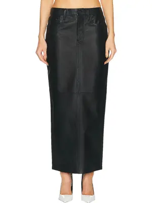 Wardrobe.NYC Leather Column Skirt - Black