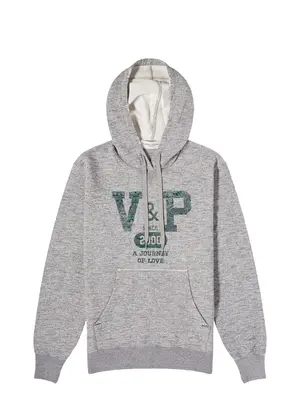 GOLDEN GOOSE V & P Print Hoodie - Grey Melange/dark Green